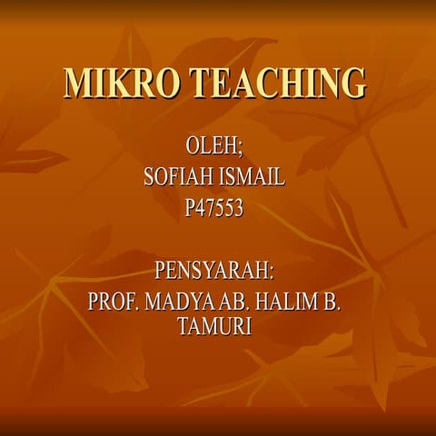 Mikro Teaching | PPT