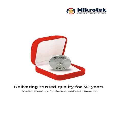 Wire Drawing Dies -Manufacturing -ND,PCD ,SSCD, TC & More -MIKROTEK | PDF