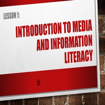 Lesson 1 Introduction to Media and Information Literacy | PPTX