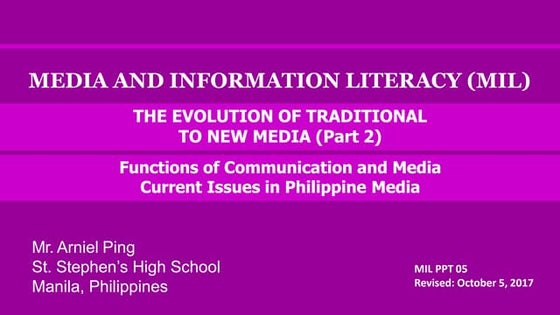 B 05 functions of communication and media | PPTX | Talk Show | Genres