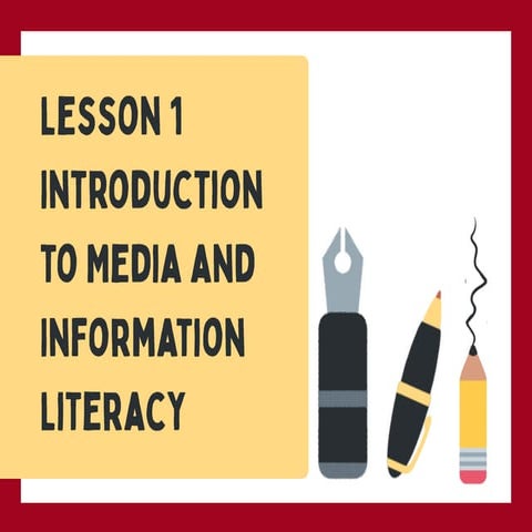 Lesson 1 - Media and Information Literacy | PPTX | Computer Networking ...