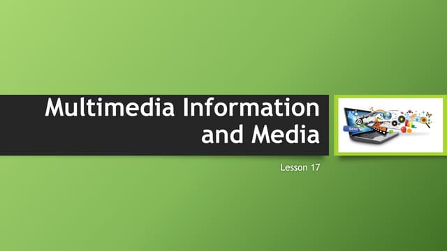 Multimedia Information and Media - Media and Information Literacy (MIL ...