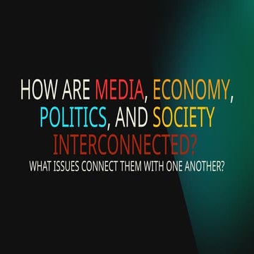 Media Information literacy. economy, politics and society | PPTX