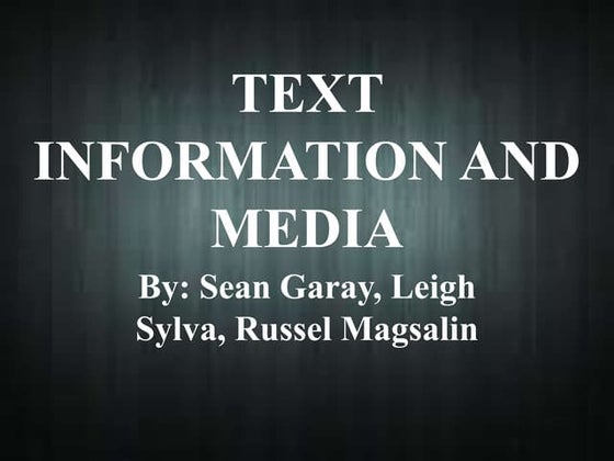 Text media and information | PPT