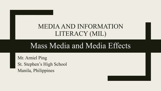 Motion Media and Information - Media and Information Literacy (MIL) | PPT