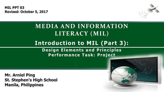 Media and Information Literacy (MIL) - 6. Media and Information ...