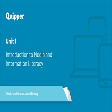 Media, information and technology literacy | PPTX