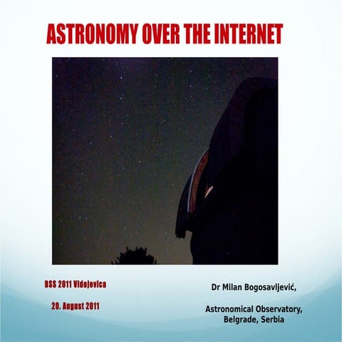 Astronomy Via the Internet | PPT