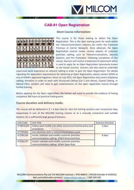 ASGI_CertIII_Telecommunications | PDF