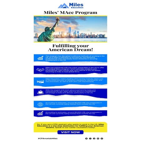 Miles’ MAcc Program- Fulfilling your American Dream! | PDF