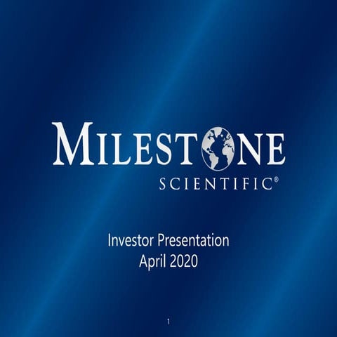 Milestone Scientific Inc. Investor Presentation | PPT