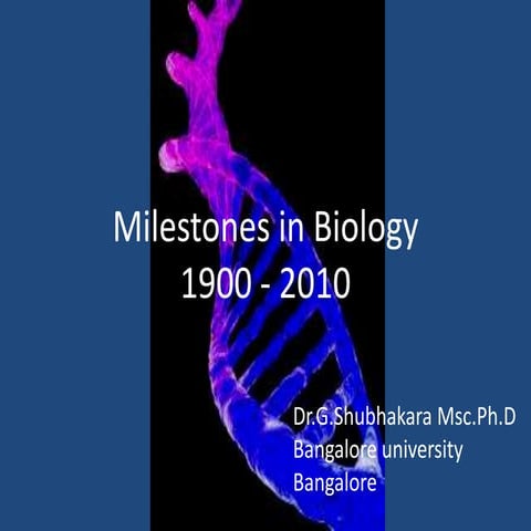 Milestones in biology | PPTX