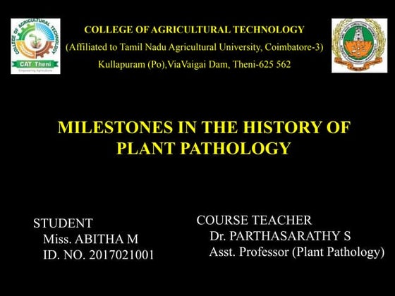 History of plant pathology | PPT