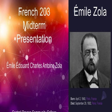 Émile Zola - The father of Naturalism | PPTX