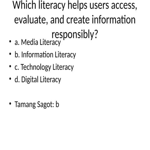 Media and Information literacy powepoint presentation | PPTX