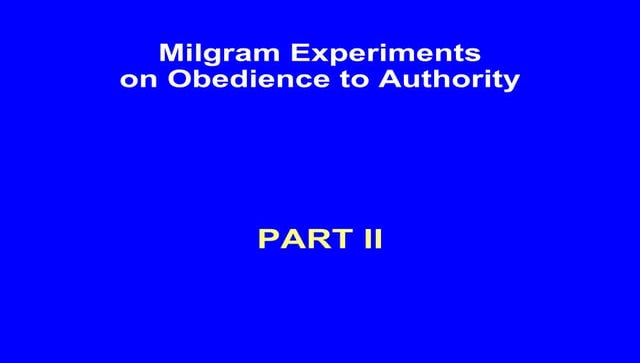 Obedience To Authority Milgram