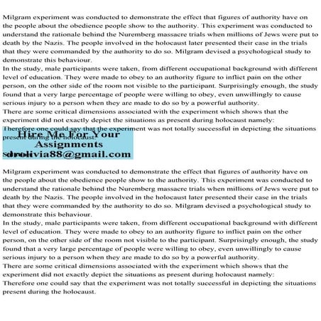 The Milgram Experiment | PDF