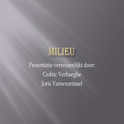 Milieu | PPT