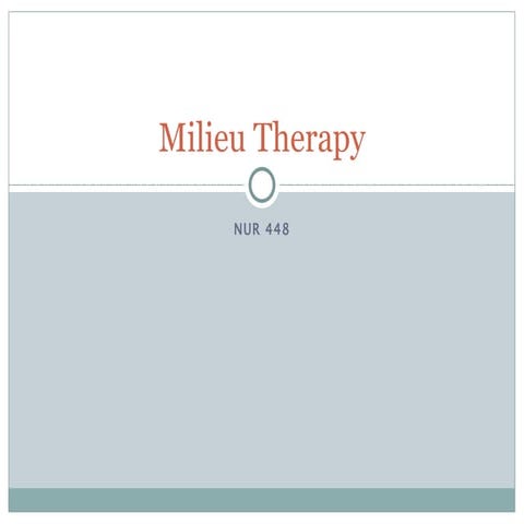 Milieu therapy | PPT