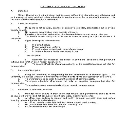 Military courtesy and discipline | PPTX