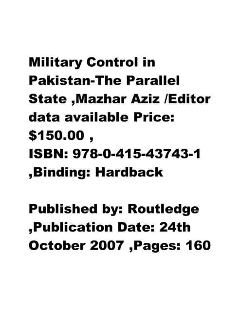 INSIDE THE PAKISTAN ARMY-CAREY SCHOFELD | PDF