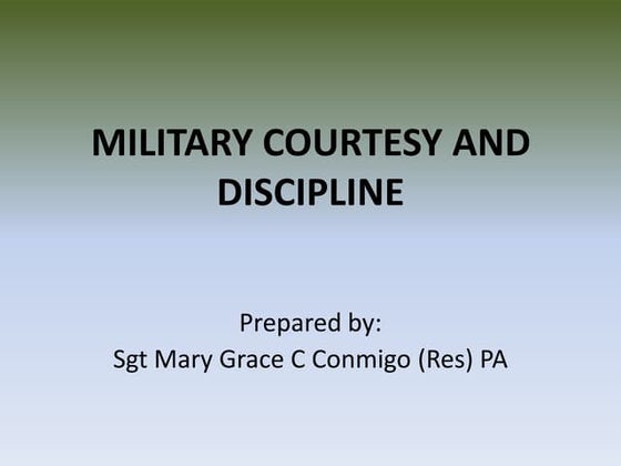 Military courtesy and discipline | PPTX