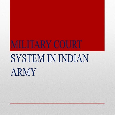 Military Court System Indian Army | PDF