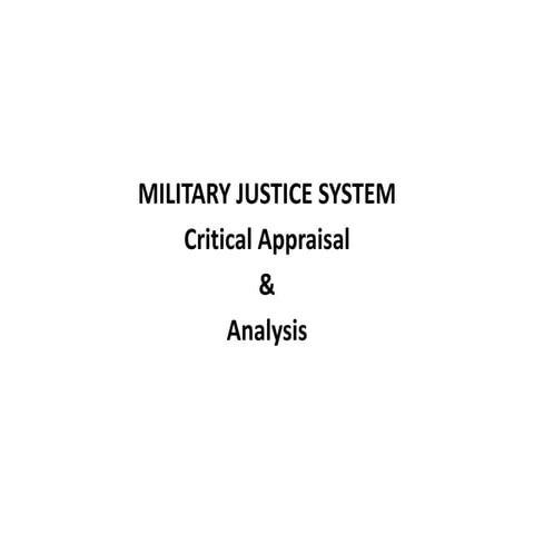 Military Justice System | PPTX