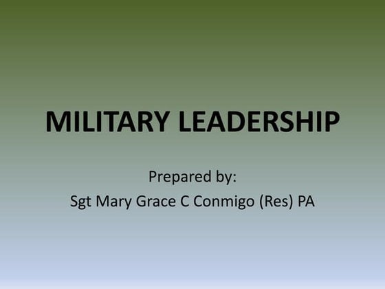 Basic army leadership | PPT
