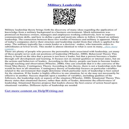Military Leadership | PDF