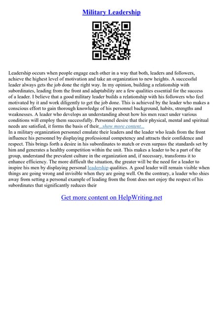 Leadership Commander Philosophy_141030 | PDF