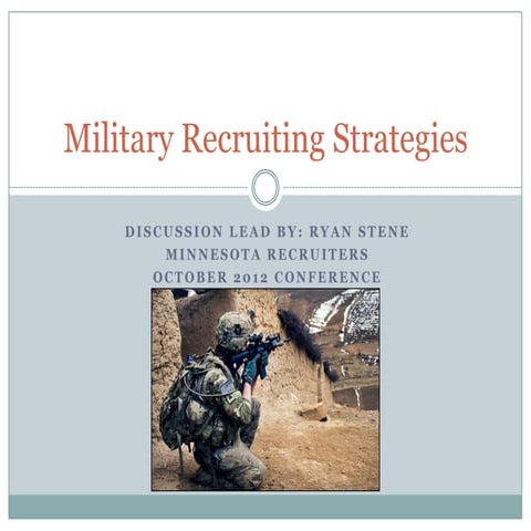 Military recruiting strategies - Minnesota Recruiters 10/5/12 | PPTX