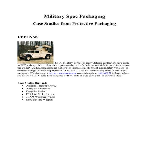 MIL SPECS (Mil-Spec Packaging By Type) | DOC