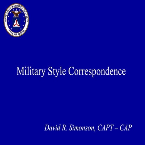Military style correspondence | PPT