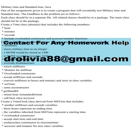 Military time and Standard time, JavaOne of the assignments given .pdf