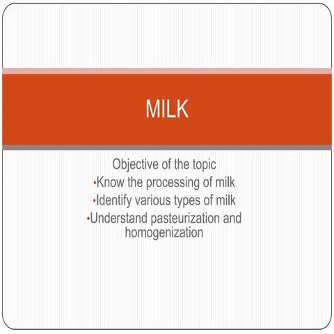 Milk as commodity | PPTX