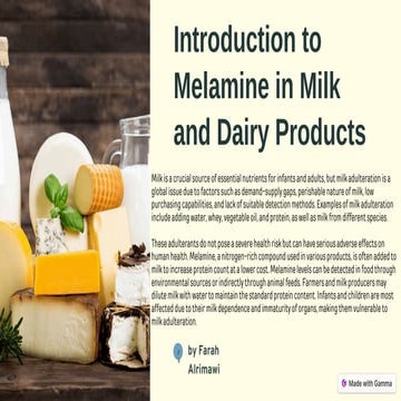 milk Introduction to Melamine in Milk and Dairy Products.pdf