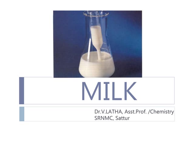 Physical and chemical properties of milk | PPT