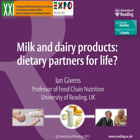 Milk and dairy products: dietary partners for life? | PPT