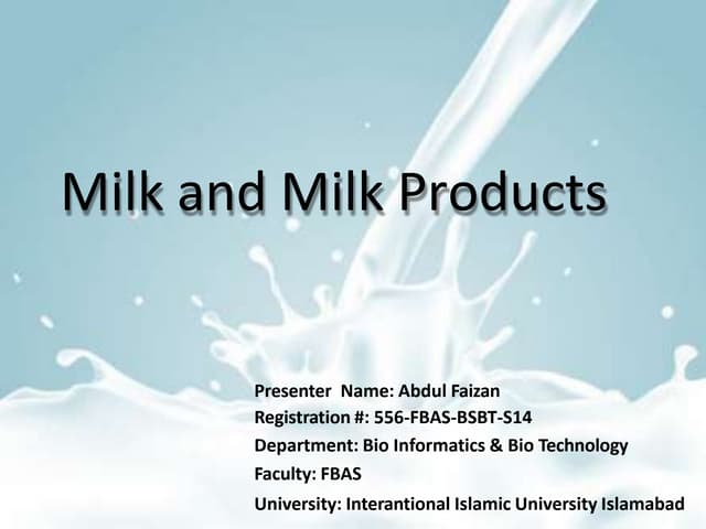 Milk and milk products | PPTX