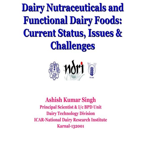 Dairy Nutraceuticals and Functional Food | PPT