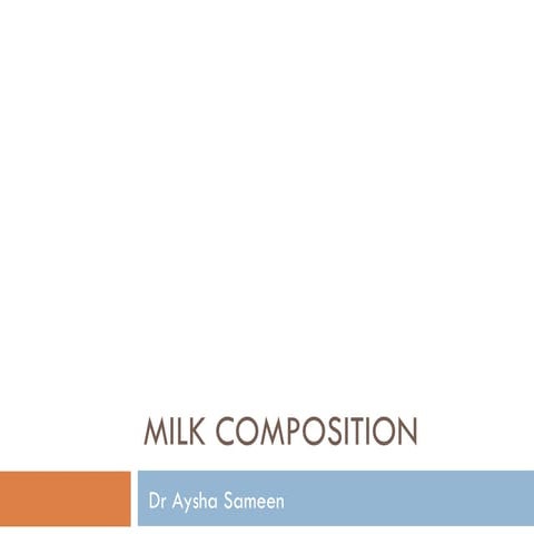Milk COMPOSITION.pptx presentation of dairy technology | PPT