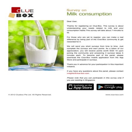 Milk consumption Survey | PDF