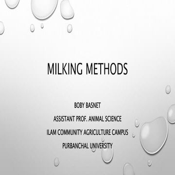 Methods of milking | PPTX