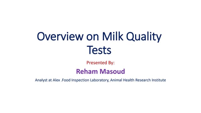 Physical and chemical properties of milk | PPT | Chemistry | Science