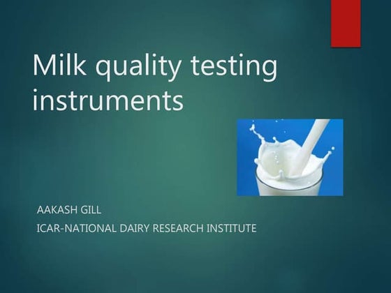Milk quality test | PPTX | Chemistry | Science