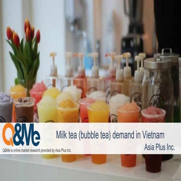 Milk tea (bubble tea) trend in Vietnam | PDF
