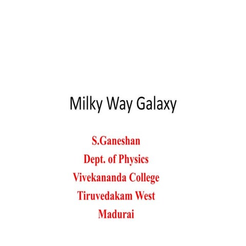 Milky way galaxy | PPT