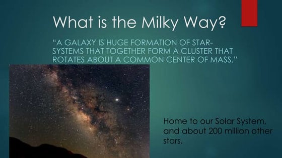 A1 20 Milky Way | PPT