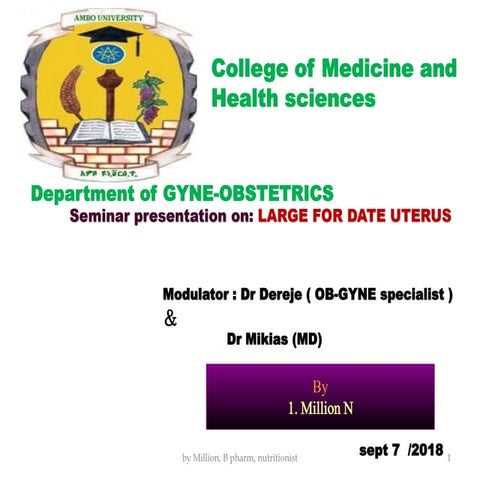 differential for large for date uterus | PPTX